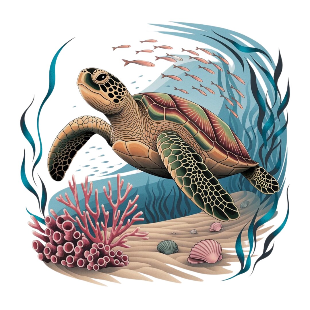 Sea Turtle Clipart - Printable Turtle Clipart - Digital Turtle Png ...