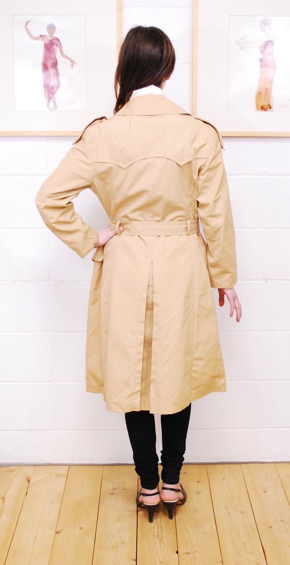 1970's Tan UTEX Full Length Spring Swing Coat / Trenc… - Gem