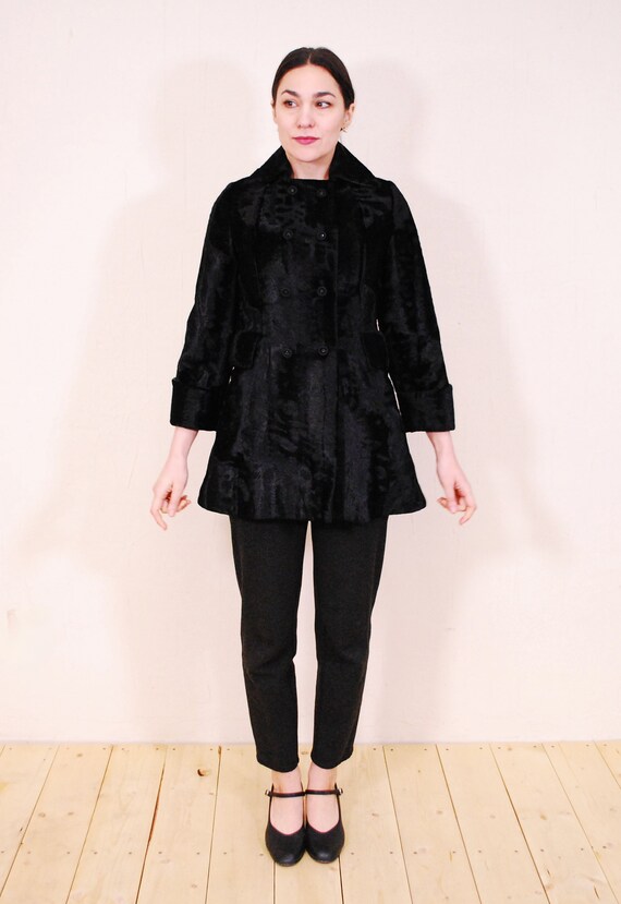 1970's Black FANTASY FUR by WILBRO Fun Fur Jacket / H… - Gem