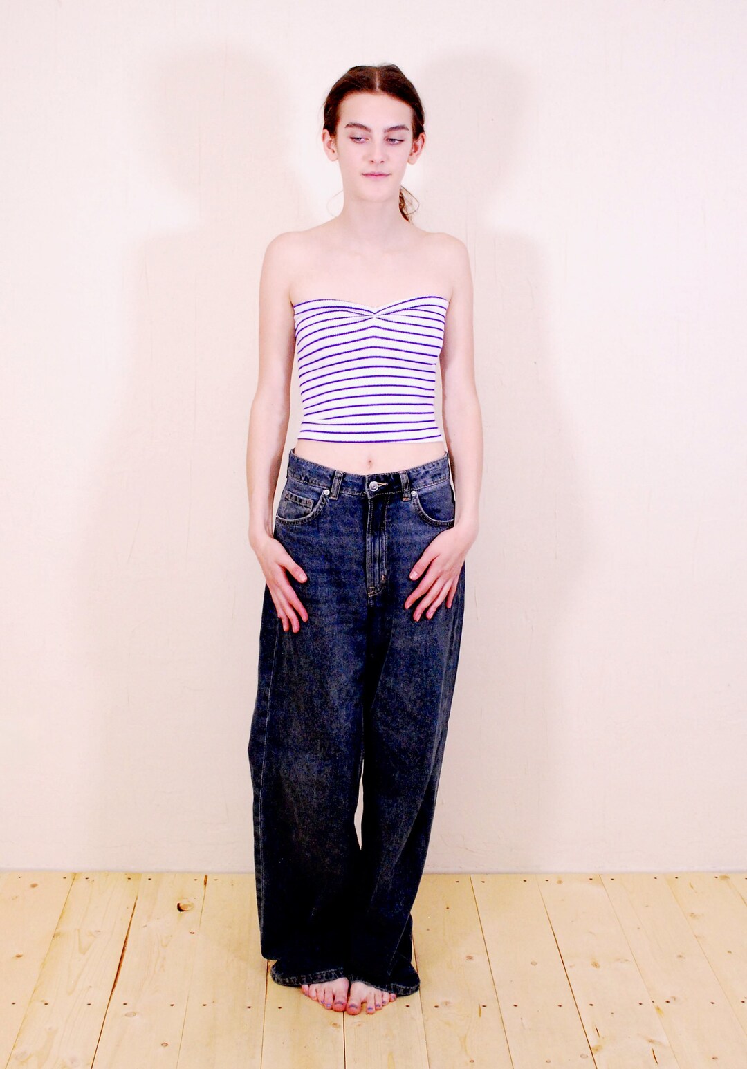 1960's/70's Purple Striped Cinched Tube Top / Hippie / Boho / Rare ...