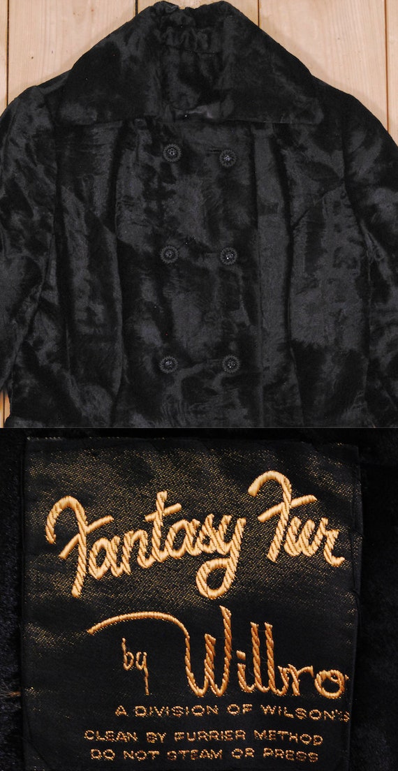 1970's Black FANTASY FUR by WILBRO Fun Fur Jacket / H… - Gem