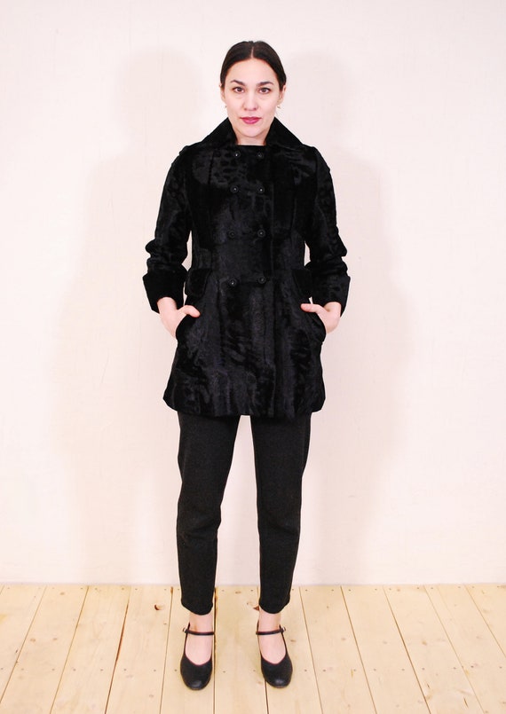 1970's Black FANTASY FUR by WILBRO Fun Fur Jacket / H… - Gem