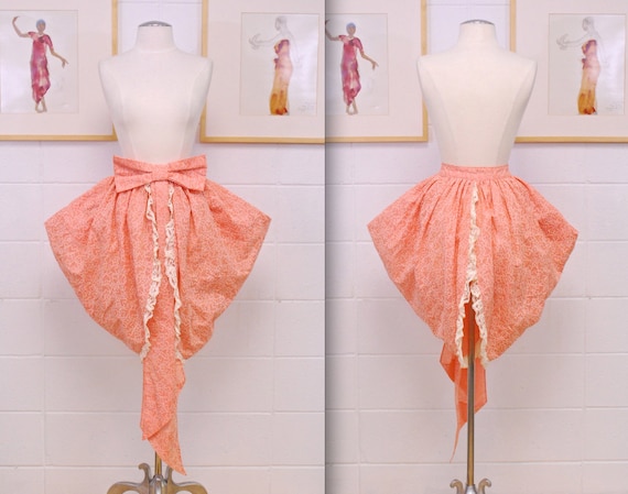 1950's Coral Dinner Party Big Bow Apron / Mad Men / Pin up - Etsy