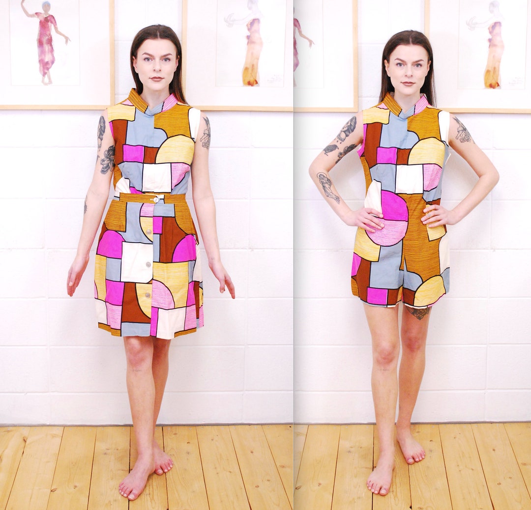 1960's/70's RHAPSODY & ROBES Psychedelic Print Romper - Etsy