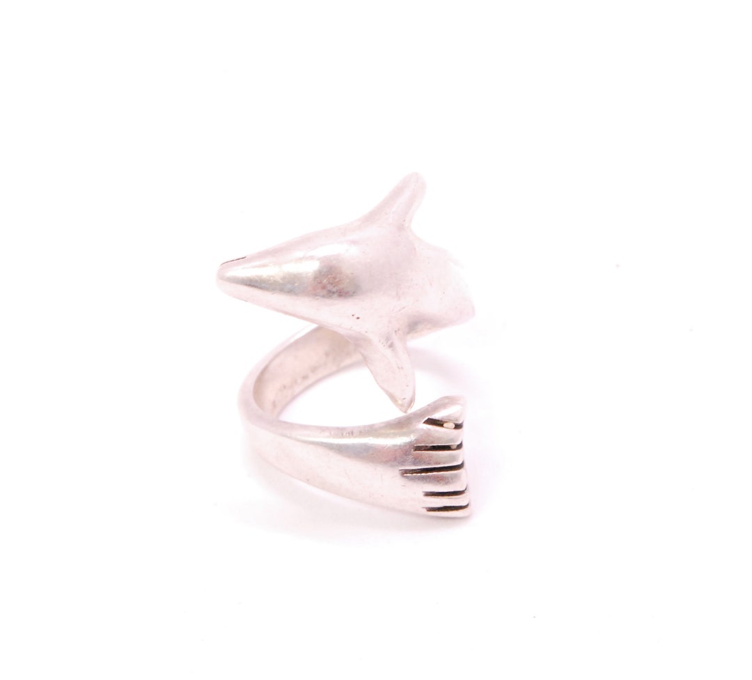 1980's/90's Sterling Silver Dolphin Ring / .925 Sterling Silver / Rare ...