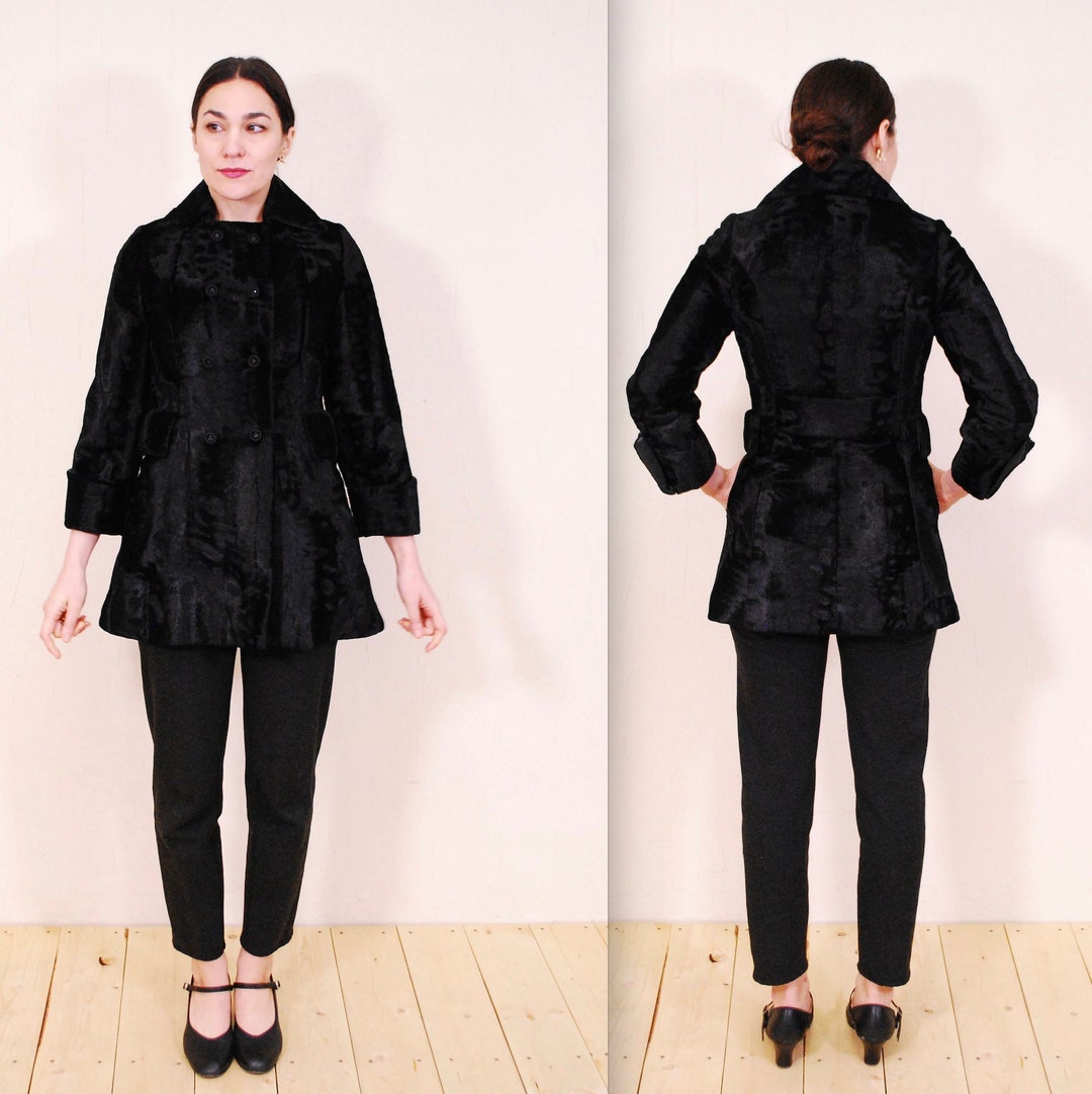 1970's Black FANTASY FUR by WILBRO Fun Fur Jacket / Hippie / Disco ...