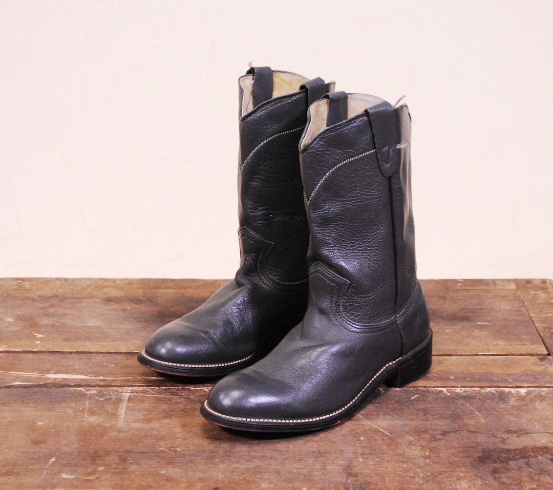 1970's Grey WALKER Leather Women's Western Boots / Cowboy Boots / Size ...