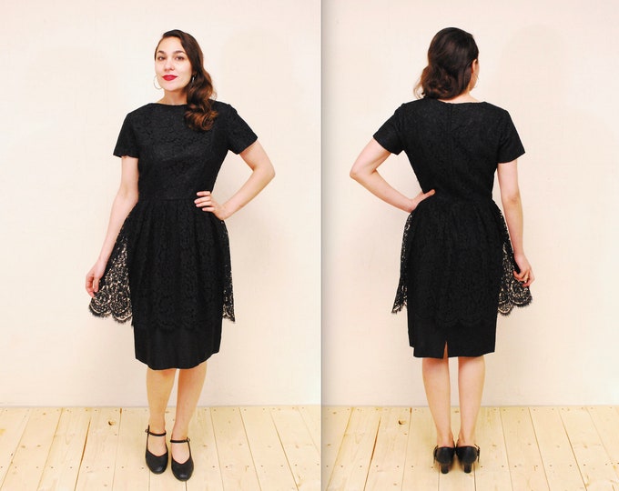 1960's Black Lace MR. SIMON Party Dress / Evening Dress / - Etsy