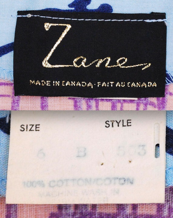 1970's/80's Light Blue ZANE Promenade Print Summer Dr… - Gem