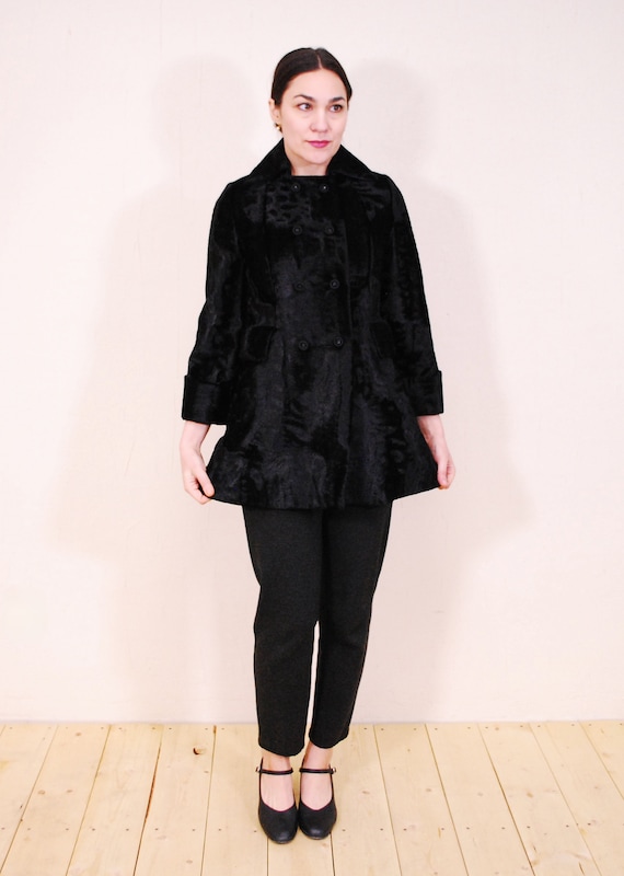 1970's Black FANTASY FUR by WILBRO Fun Fur Jacket / H… - Gem