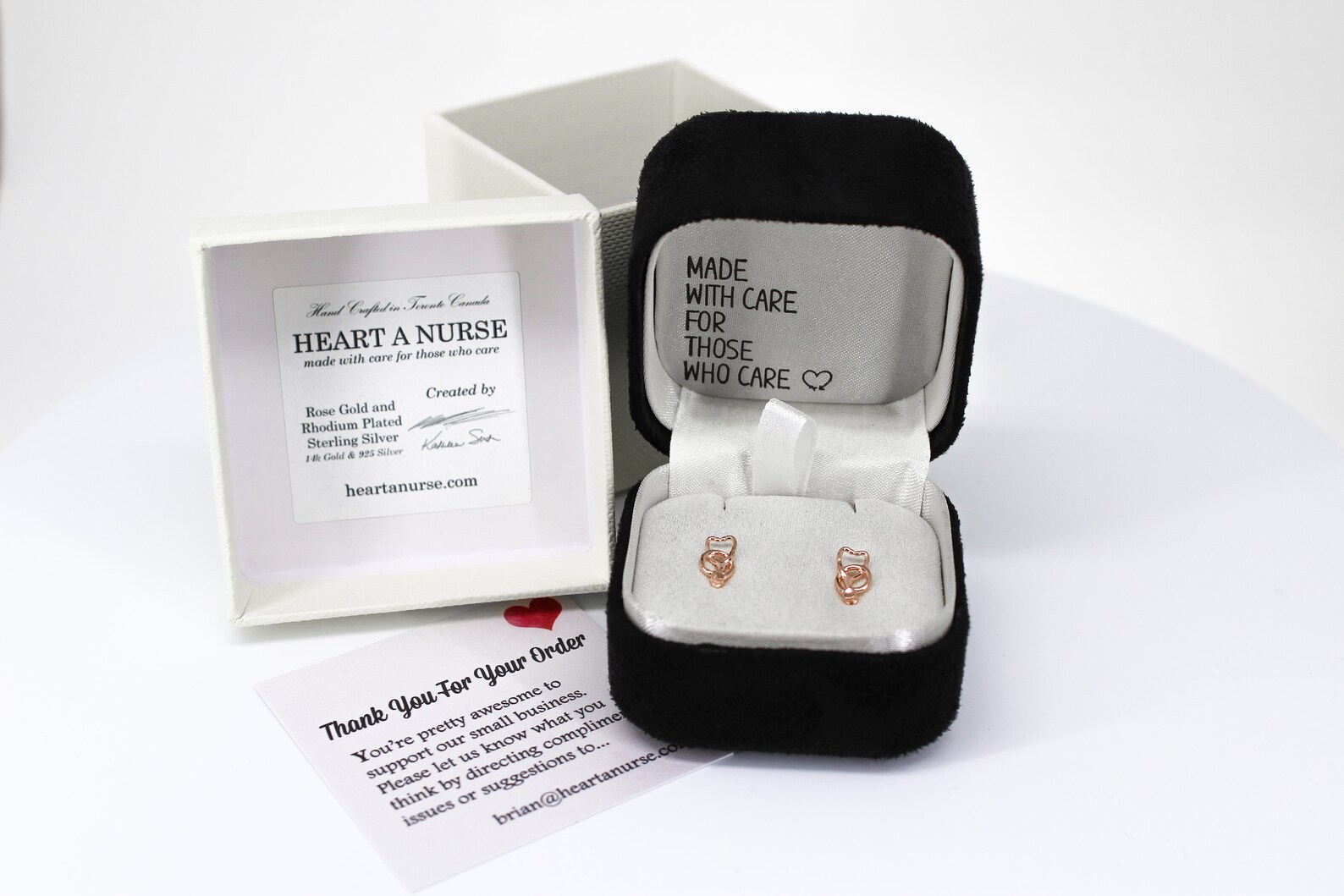 Mini Stethoscope Earrings 14k Rose Gold Plated Silver | Etsy