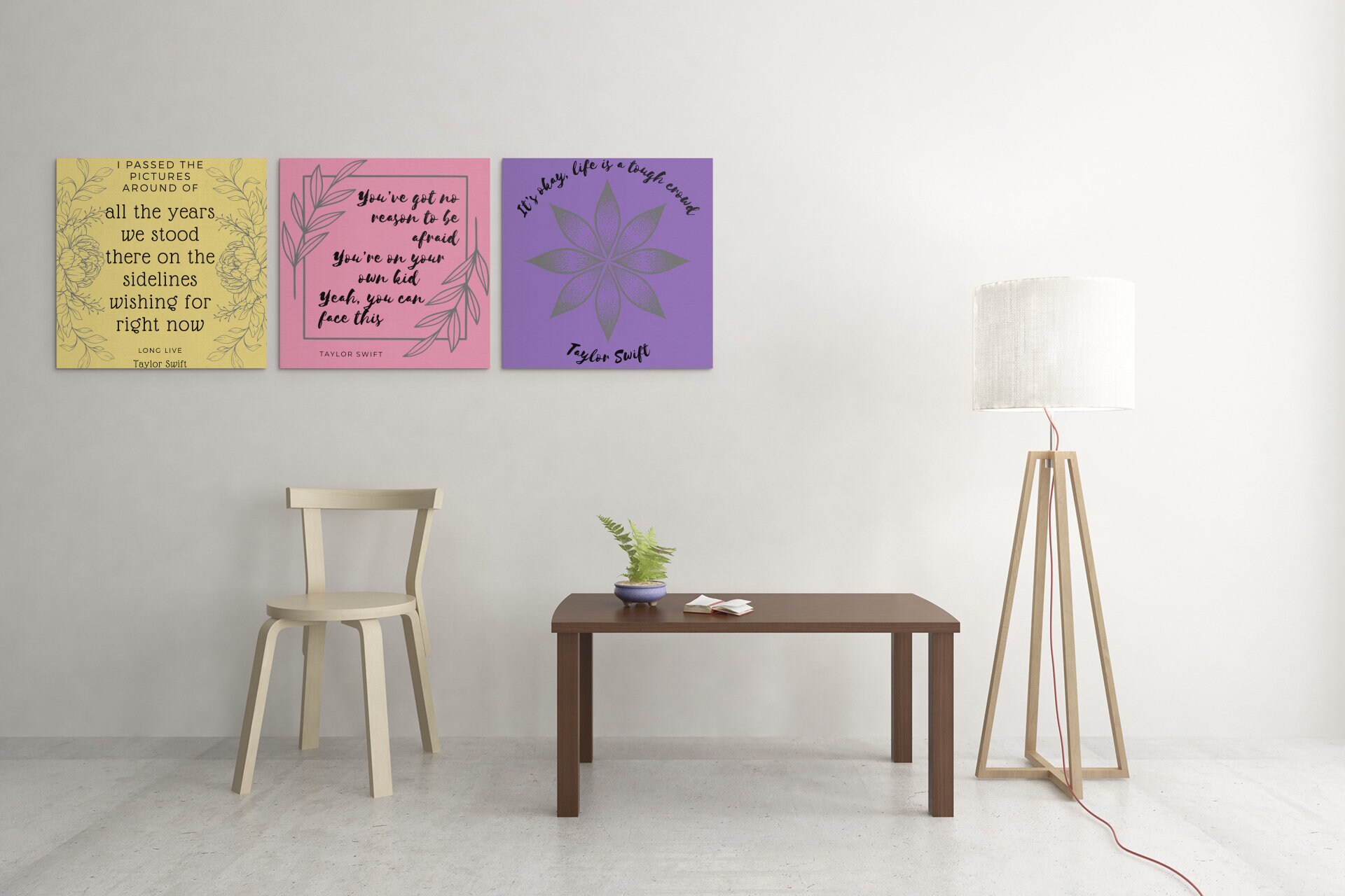Printable Posters With Taylor Swift Lyrics Floral Design Inspirational ...