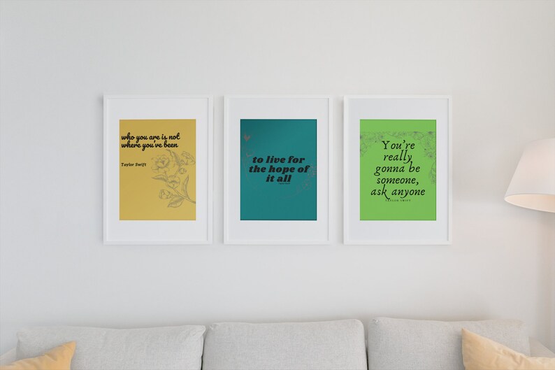 Printable Posters With Taylor Swift Lyrics Floral Design Inspirational ...