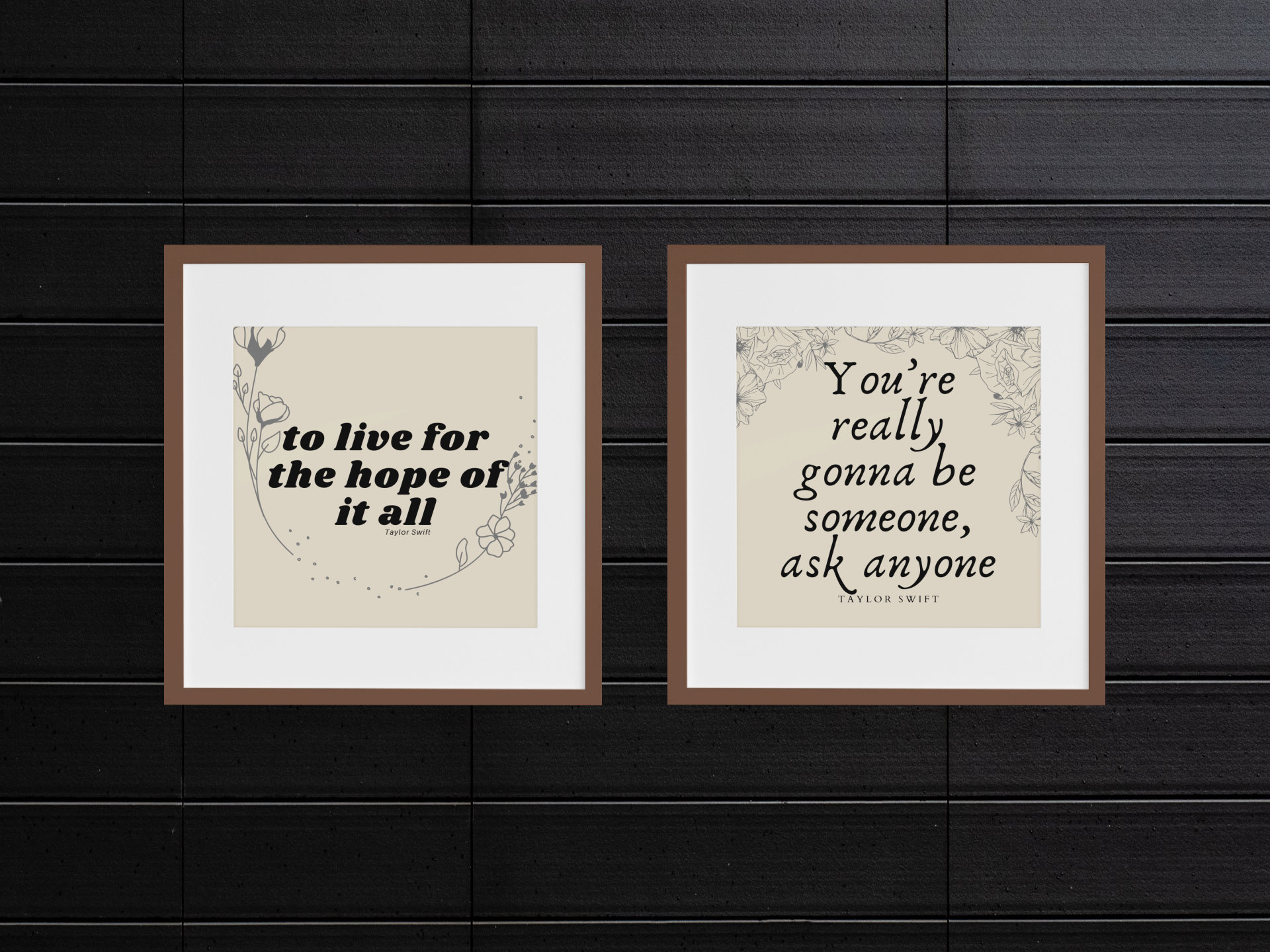 Printable Posters With Taylor Swift Lyrics Floral Design Inspirational ...