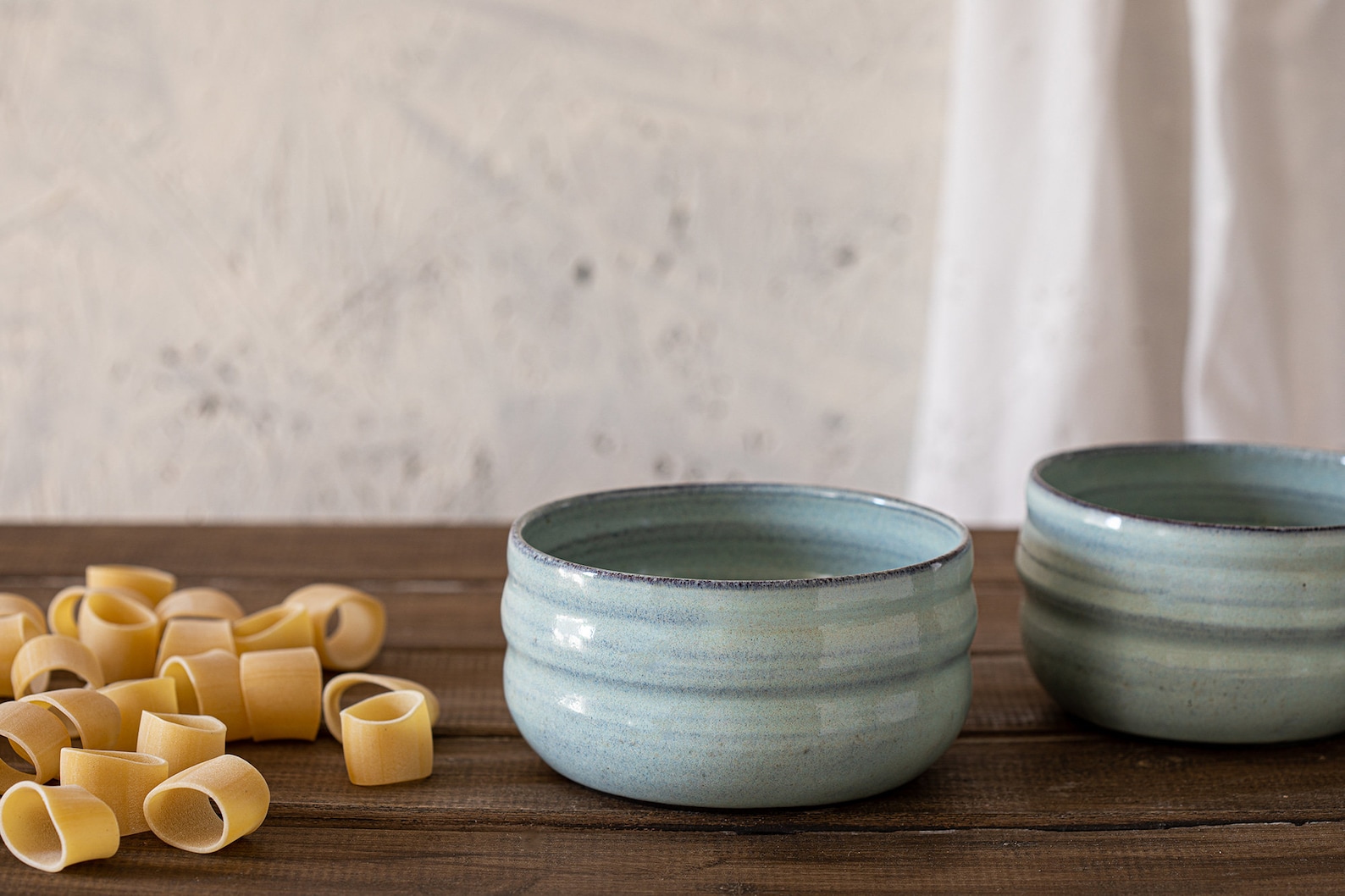 Ceramic Light Blue Soup Bowls Set, SET OF TWO, Pottery Light Blue Bowls ...