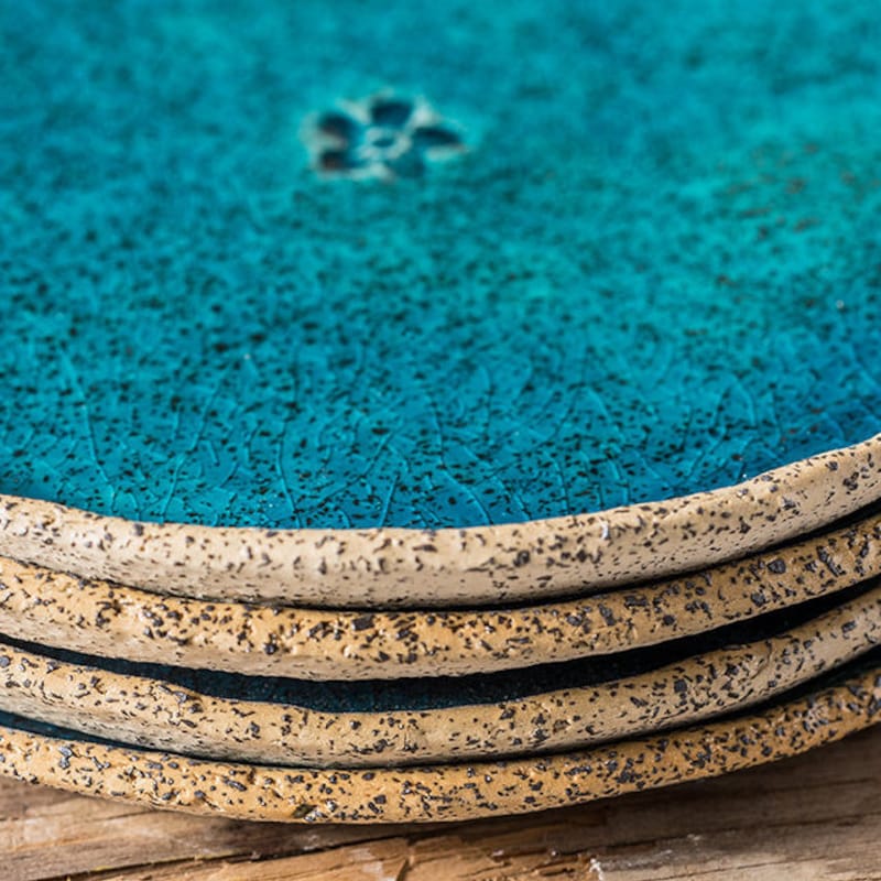 Turquoise Ceramic Plates - Etsy