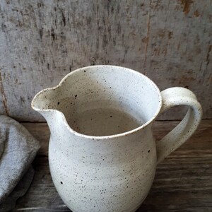 Big Ceramic White Pitcher, Big Pottery Pitcher, White Pottery Jug, Big ...