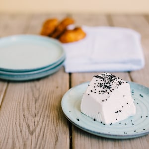 Ceramic Dessert Light Blue Plates Set, Pottery Dessert Plates Set ...