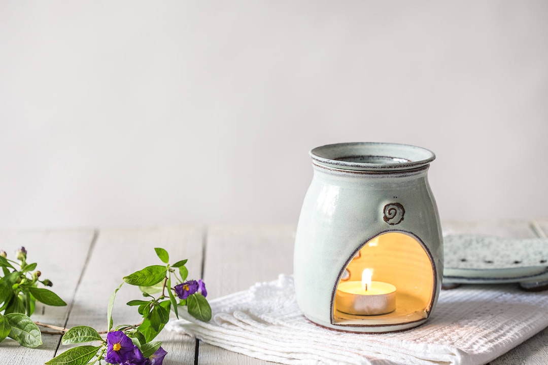 Ceramic Oil Diffuser, Pottery Aromatherapy, Pottery Light Blue Oil ...