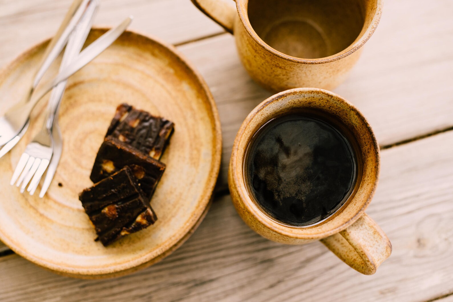 Ceramic Coffee Rustic Brown Mug Set, SET OF 2, Pottery Coffee Mugs ...