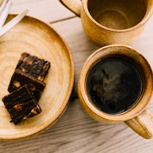 Ceramic Coffee Rustic Brown Mug Set, SET OF 2, Pottery Coffee Mugs ...