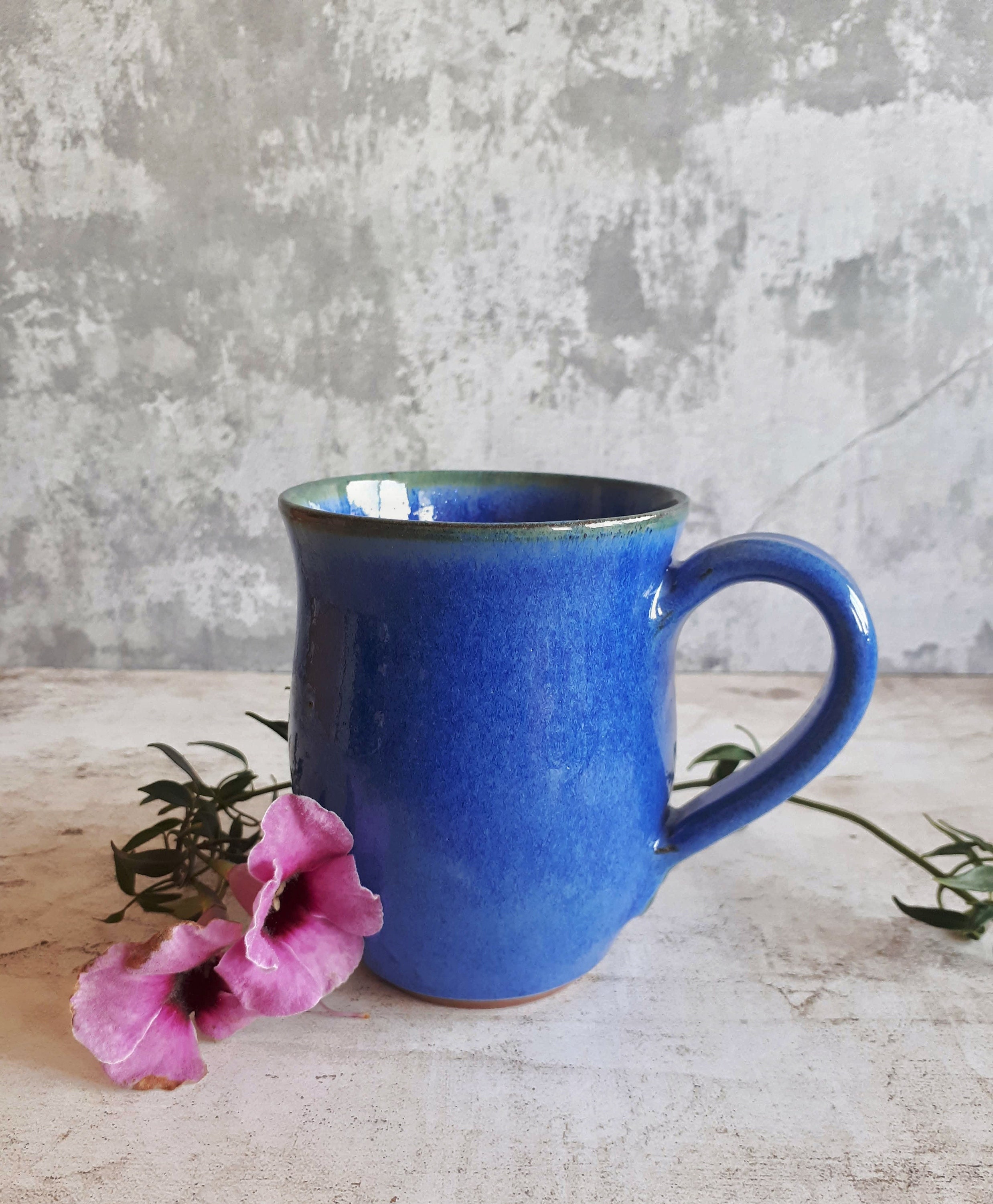 Ceramic Blue Mug, Pottery Blue Mug, Ceramic Coffee Mug, Pottery Tea Cup ...