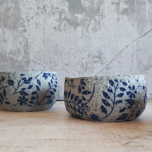 Small Pottery Blue Bowls, SET OF THREE, Small Ceramic Tapas Bowls ...
