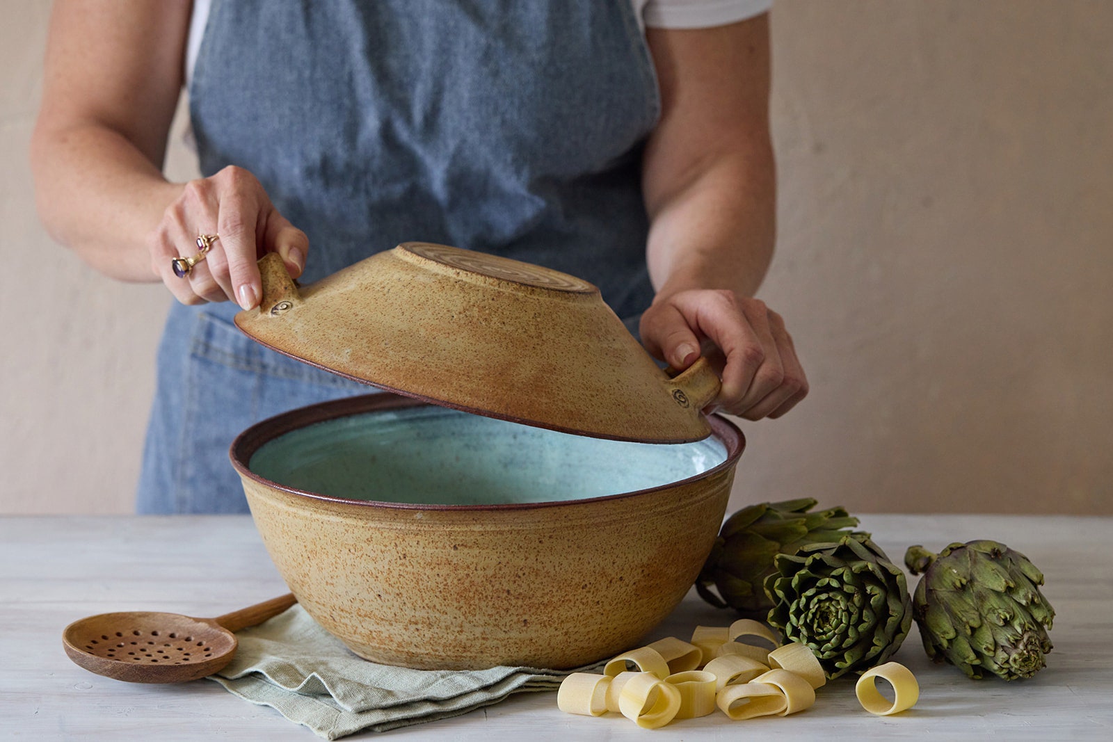 Very Big Ceramic Rustic Casserole, Big Pottery Bread Baking Dish, Large ...