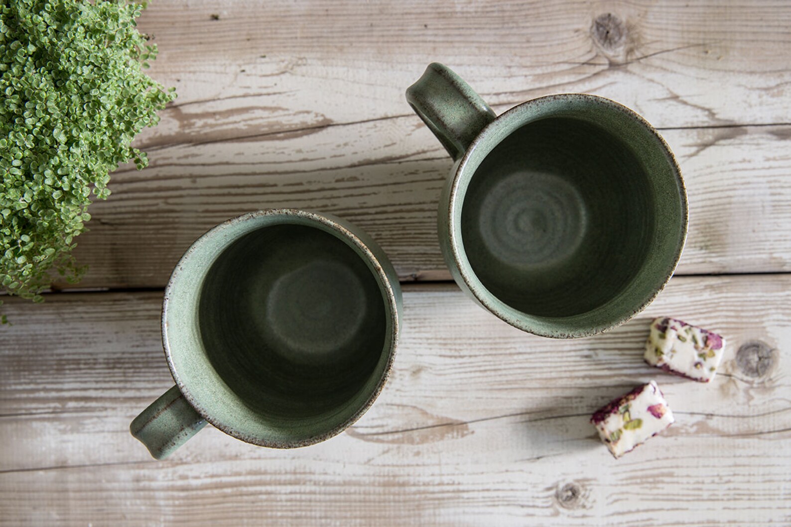 Big Pottery Light Green Mug Set Big Ceramic Mugs Set Big - Etsy Canada