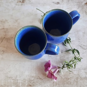Ceramic Blue Mug, Pottery Blue Mug, Ceramic Coffee Mug, Pottery Tea Cup ...