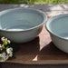 Ceramic Light Blue Bowls Set, Pottery Serving Dish, Pottery Soup Bowl ...