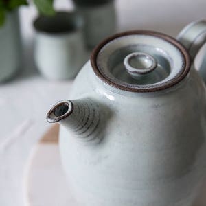 Big Ceramic Light Blue Teapot, Big Pottery Teapot, Housewarming Gift ...
