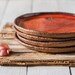 Ceramic Dessert Red Plates Set SET OF 2 Pottery Red Dessert - Etsy