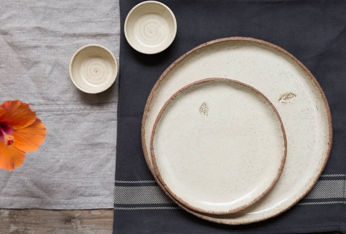 Ceramic Dessert Creamy White Plates Set Ceramic Serving Dish - Etsy