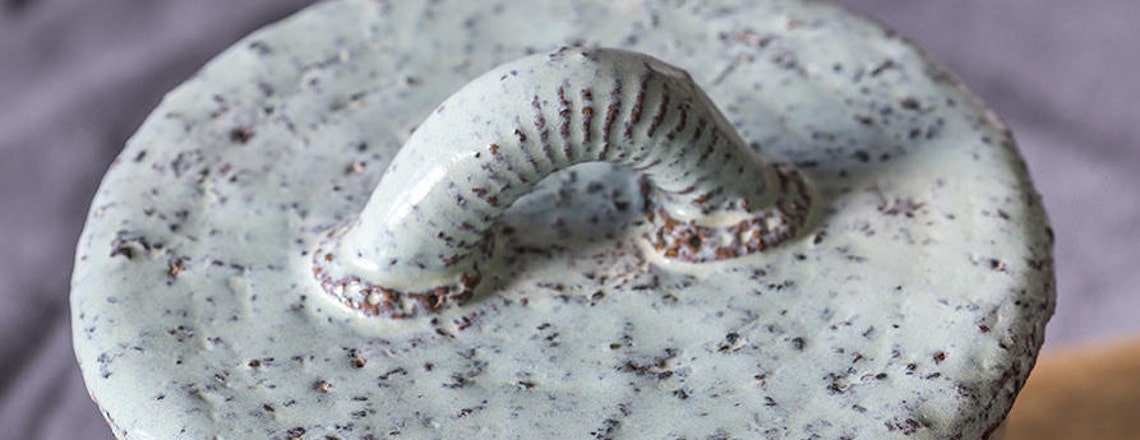 Ceramic Light Blue Salt Cellar Ceramic Salt Canister Pottery - Etsy