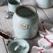 Ceramic Tea Container Rustic Blue Pottery Tea Canister - Etsy