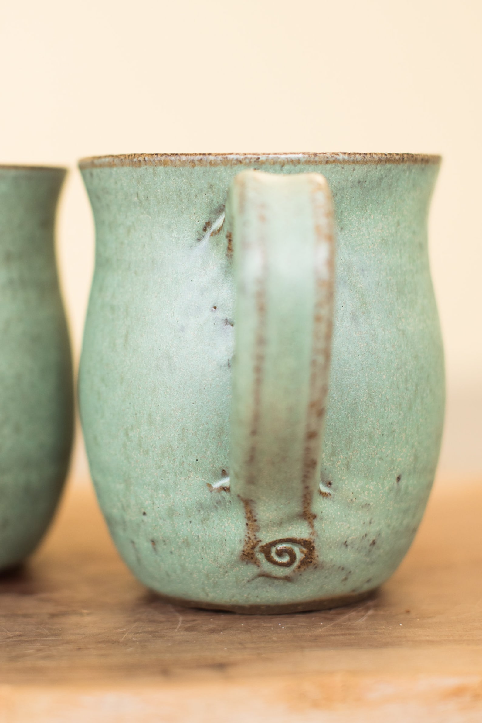 Pottery Green Mug Set Handmade SET OF 2 Mugs Ceramic Tea | Etsy