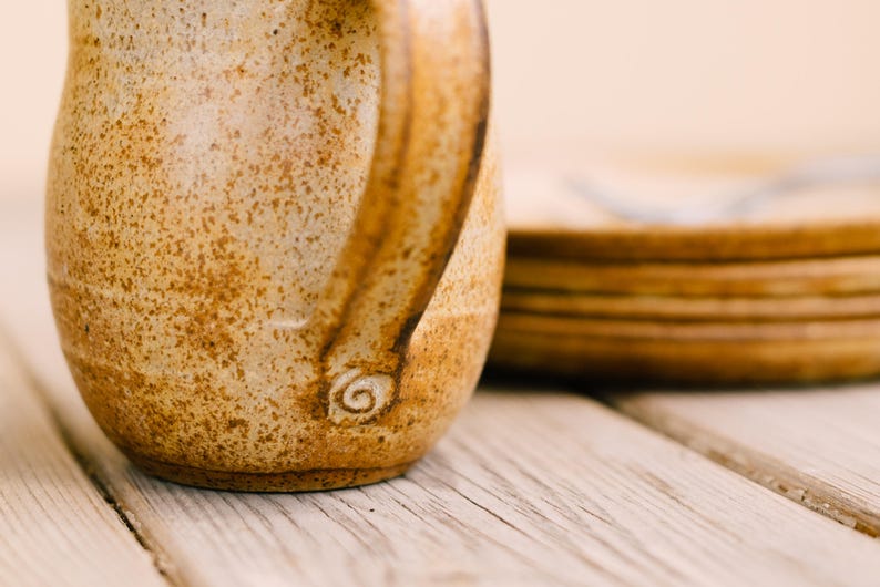 Ceramic Coffee Rustic Brown Mug Set, SET OF 2, Pottery Coffee Mugs ...