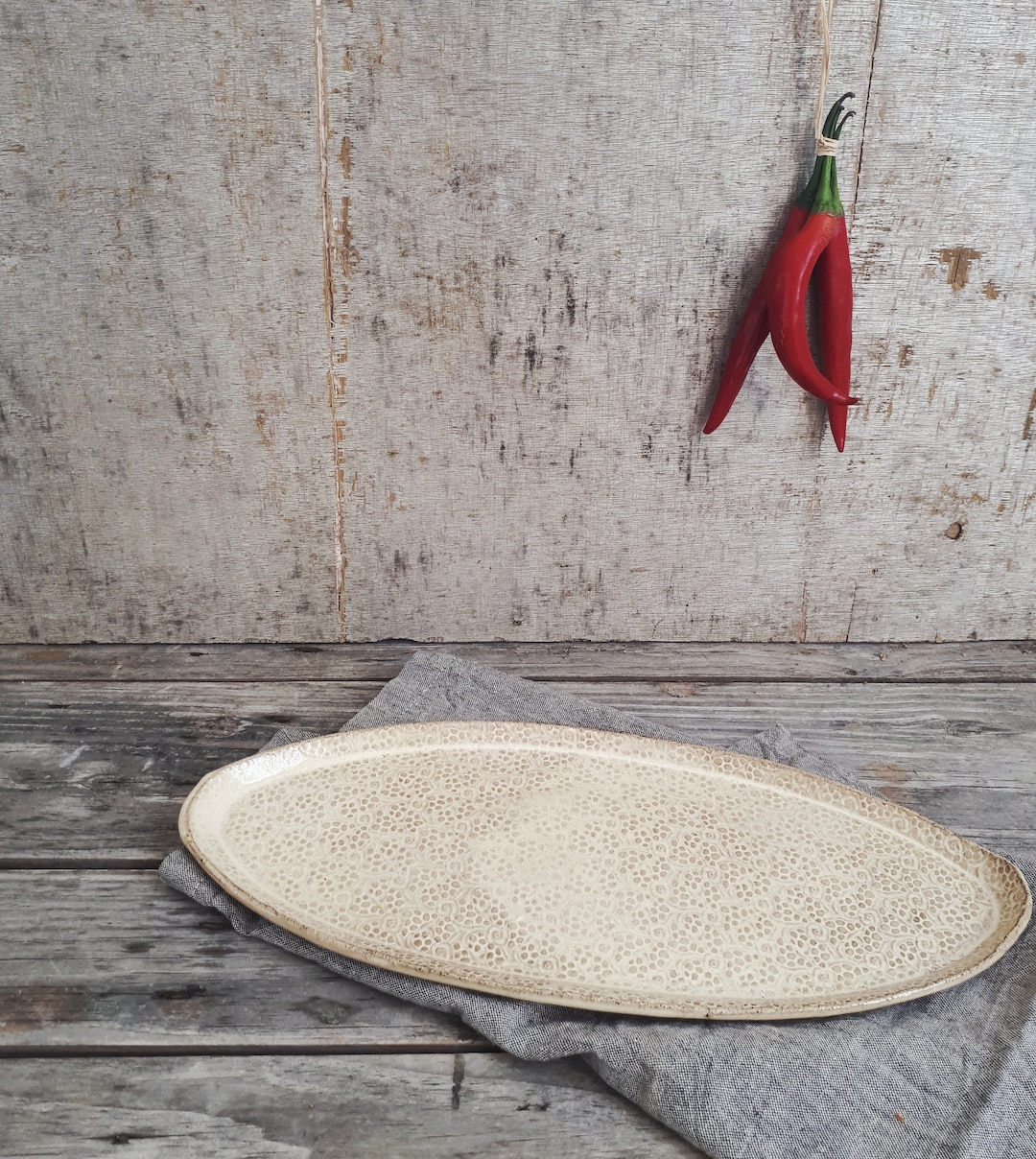Large White Oval Ceramic Serving Tray: Custom Order Platter - Etsy