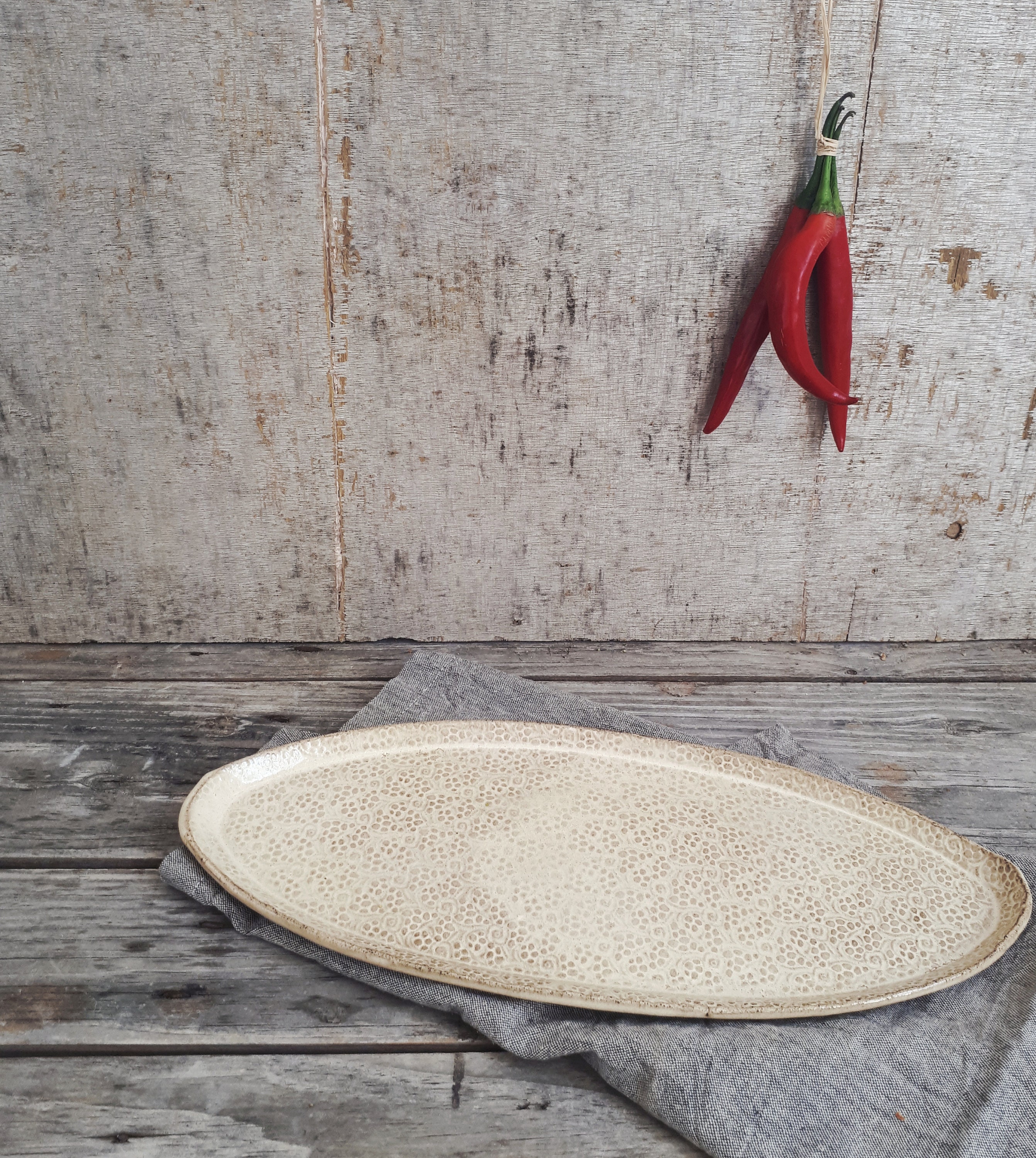 Big Ceramic White Serving Tray - Etsy