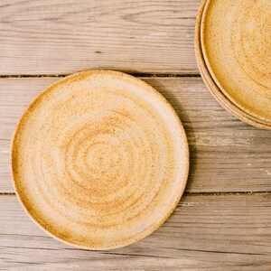 Pottery Dessert Rustic Brown Plates Set, SET OF 2, Ceramic Brown and ...