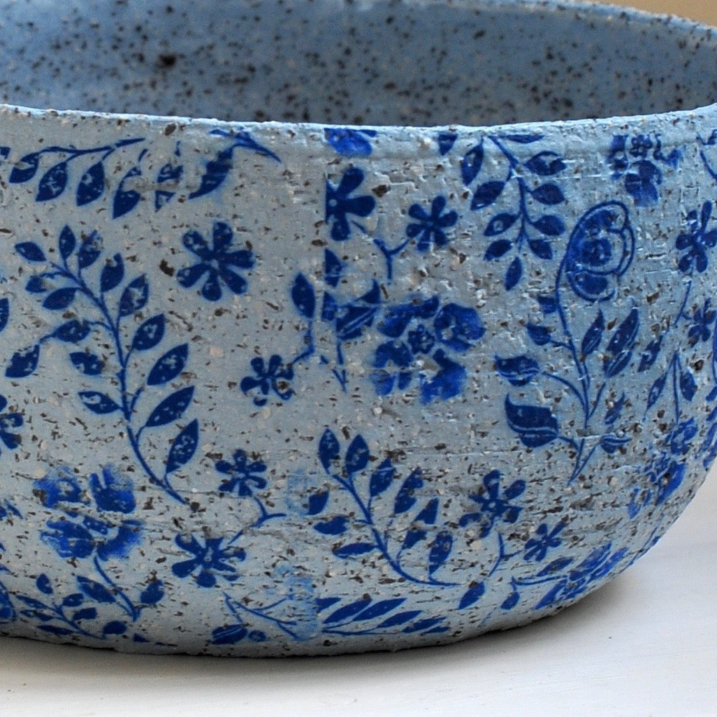Pottery Big Rustic Blue Bowl Ceramic Blue Bowl Pottery - Etsy