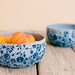 Pottery Blue Rustic Bowl Set, Ceramic Blue Serving Dish Set, Ceramic ...