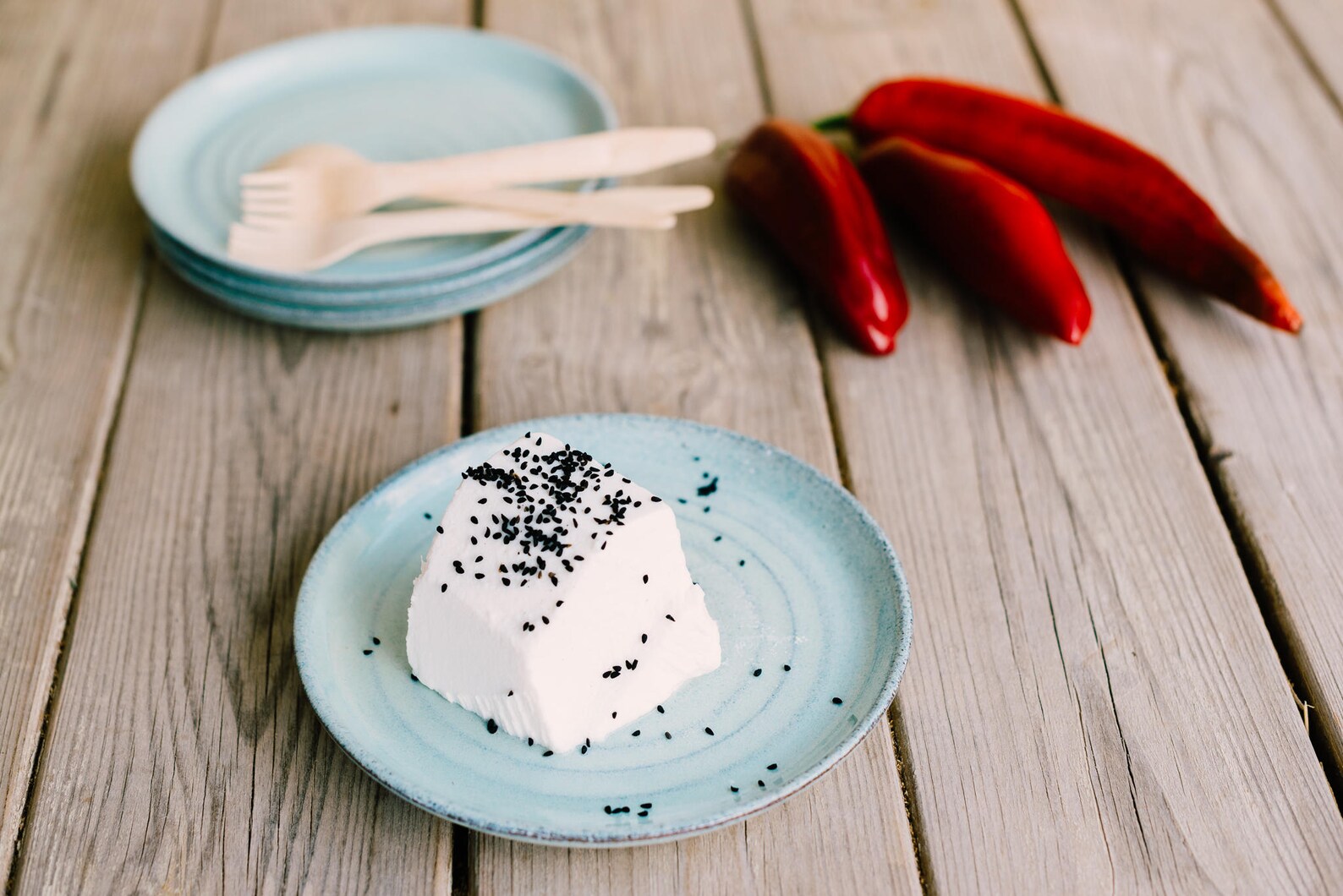 Ceramic Dessert Light Blue Plates Set, Pottery Dessert Plates Set ...
