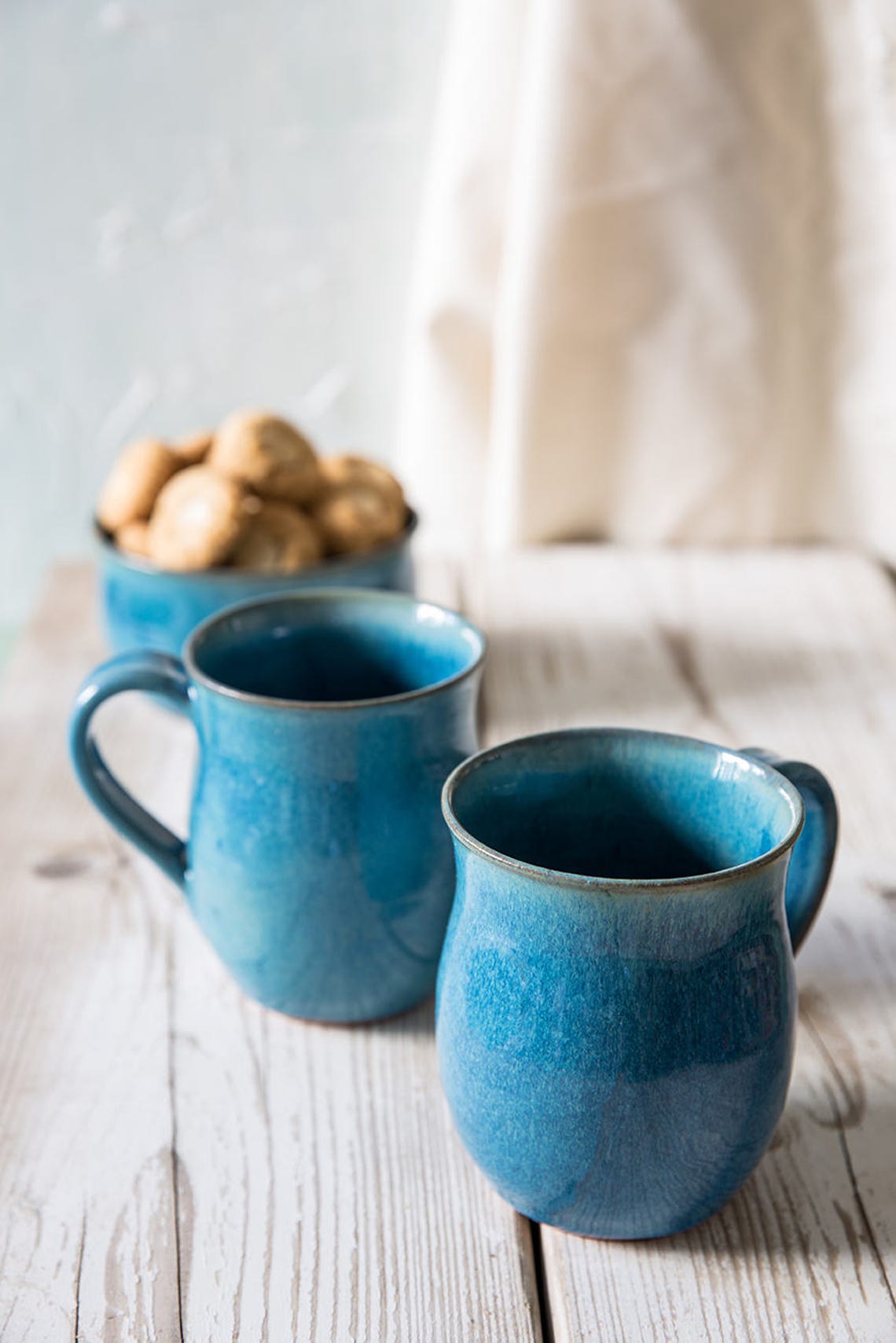 Handmade Ceramic Turquoise Mug Set, Coffee Tea Mugs, Set of 2, US DDP ...