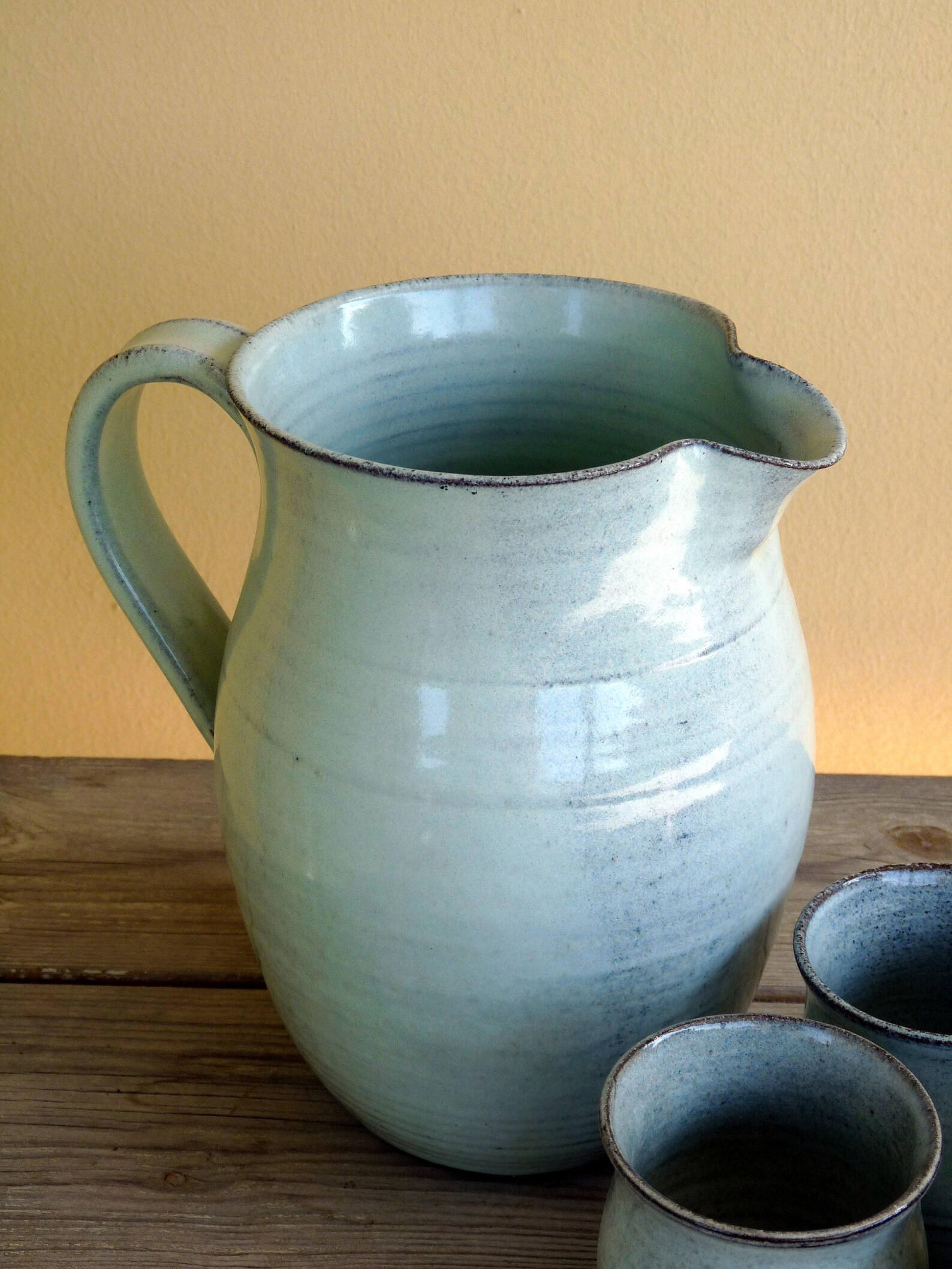 Big Ceramic Light Blue Pitcher Big Pottery Jug Big Pottery - Etsy