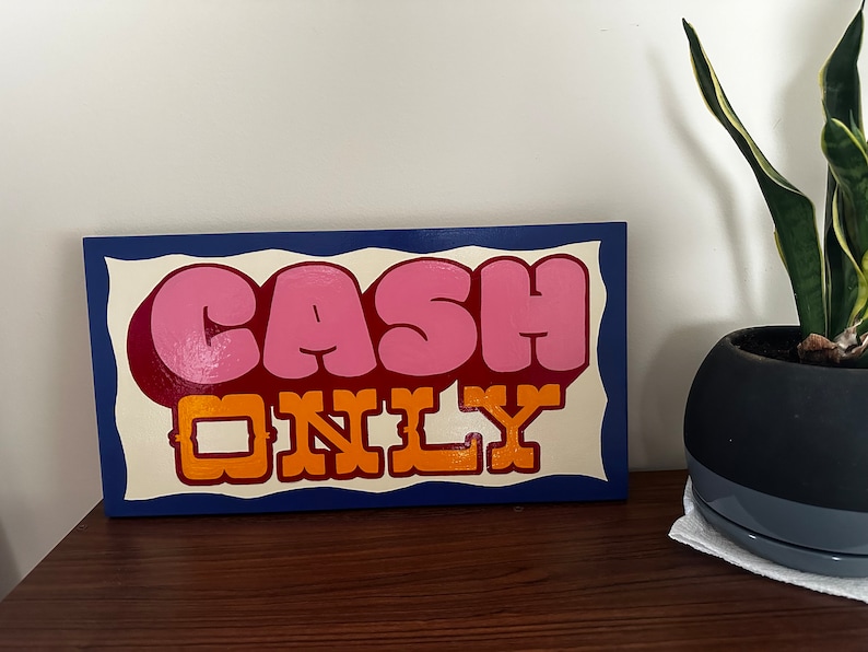 Cash Only Sign - Etsy