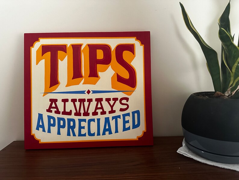 Tips Always Appreciated Sign - Etsy
