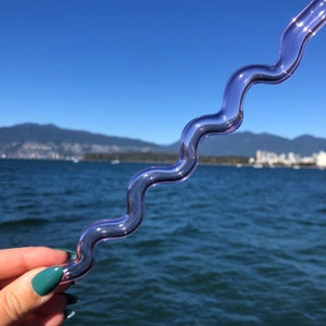 Wave Glass Blown Straw - Enviro Straw - Glass Art Straw - Borosilicate ...