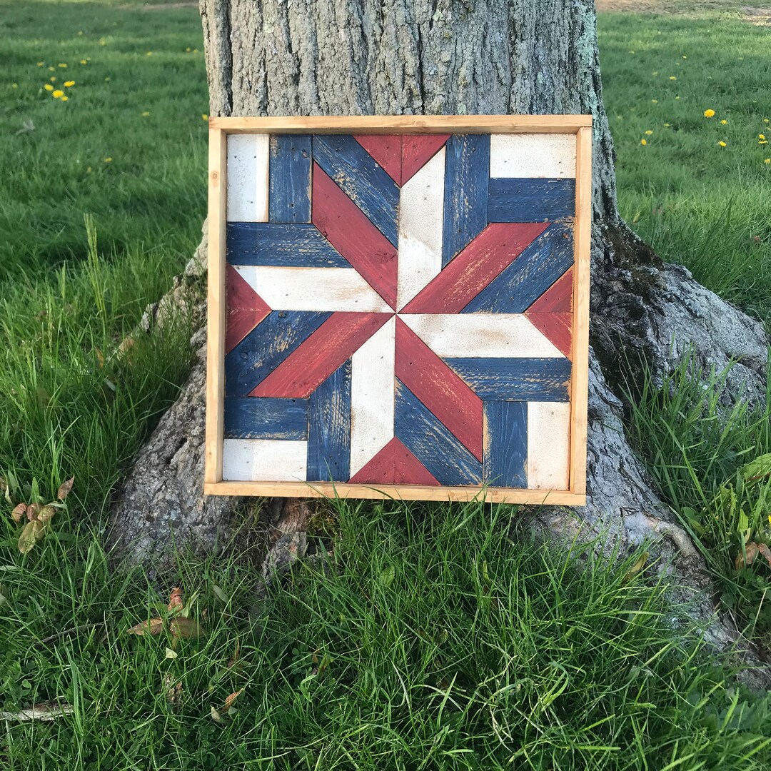 Red White and Blue American Flag Wood Painted Sign Barn - Etsy